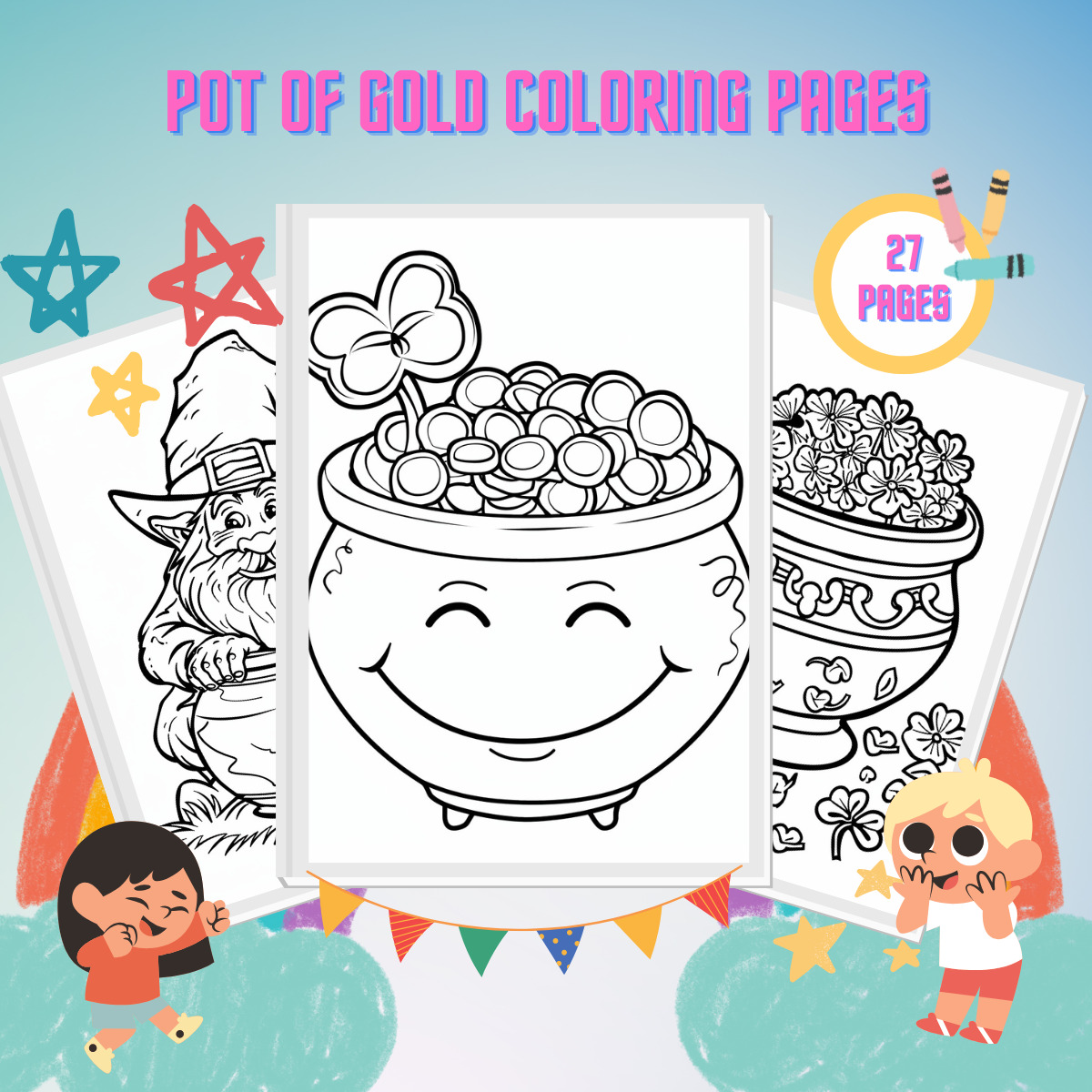 27 Pot Of Gold Coloring Pages - Free & PDF Printables