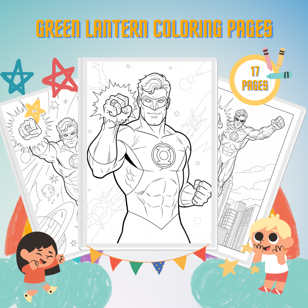 17 desenhos do Lanterna Verde para colorir - Imprimíveis gratuitos para ...
