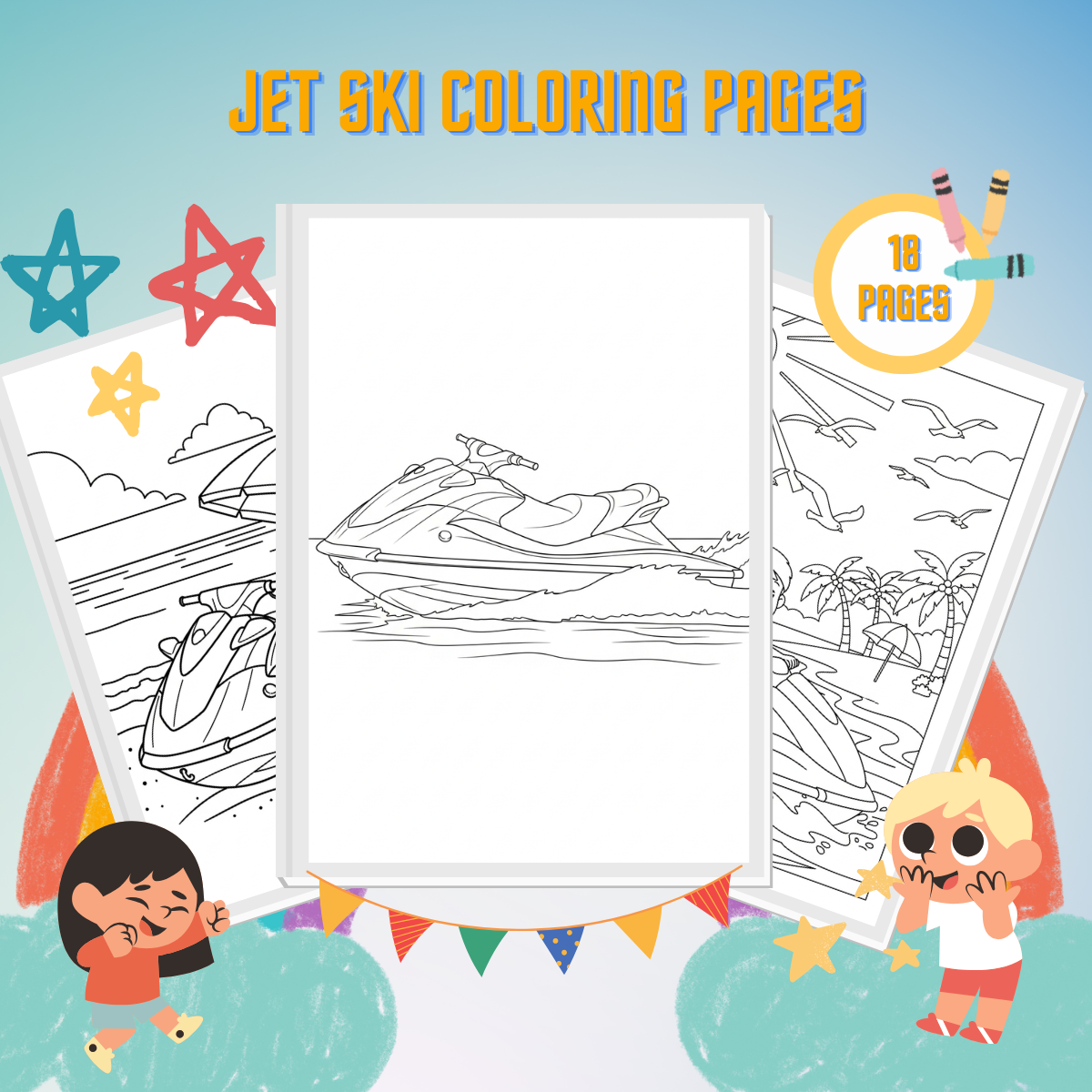 18 desene cu jet ski-uri de colorat - Planșe de colorat gratuite pentru ...