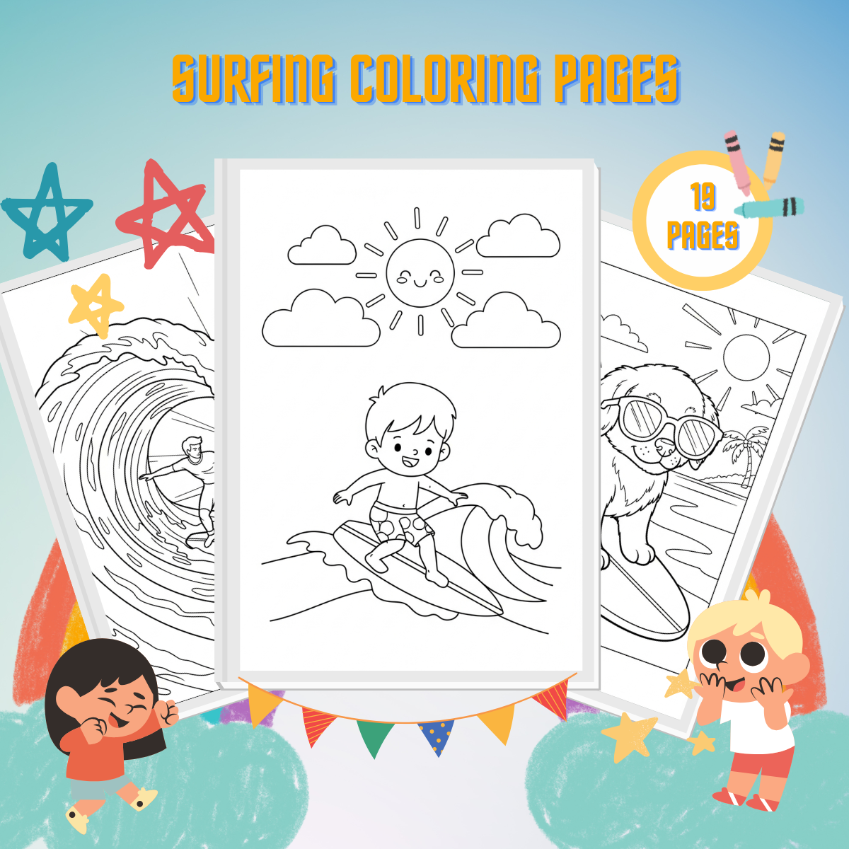 19 Surfing Coloring Pages For Kids | SSColoring.com
