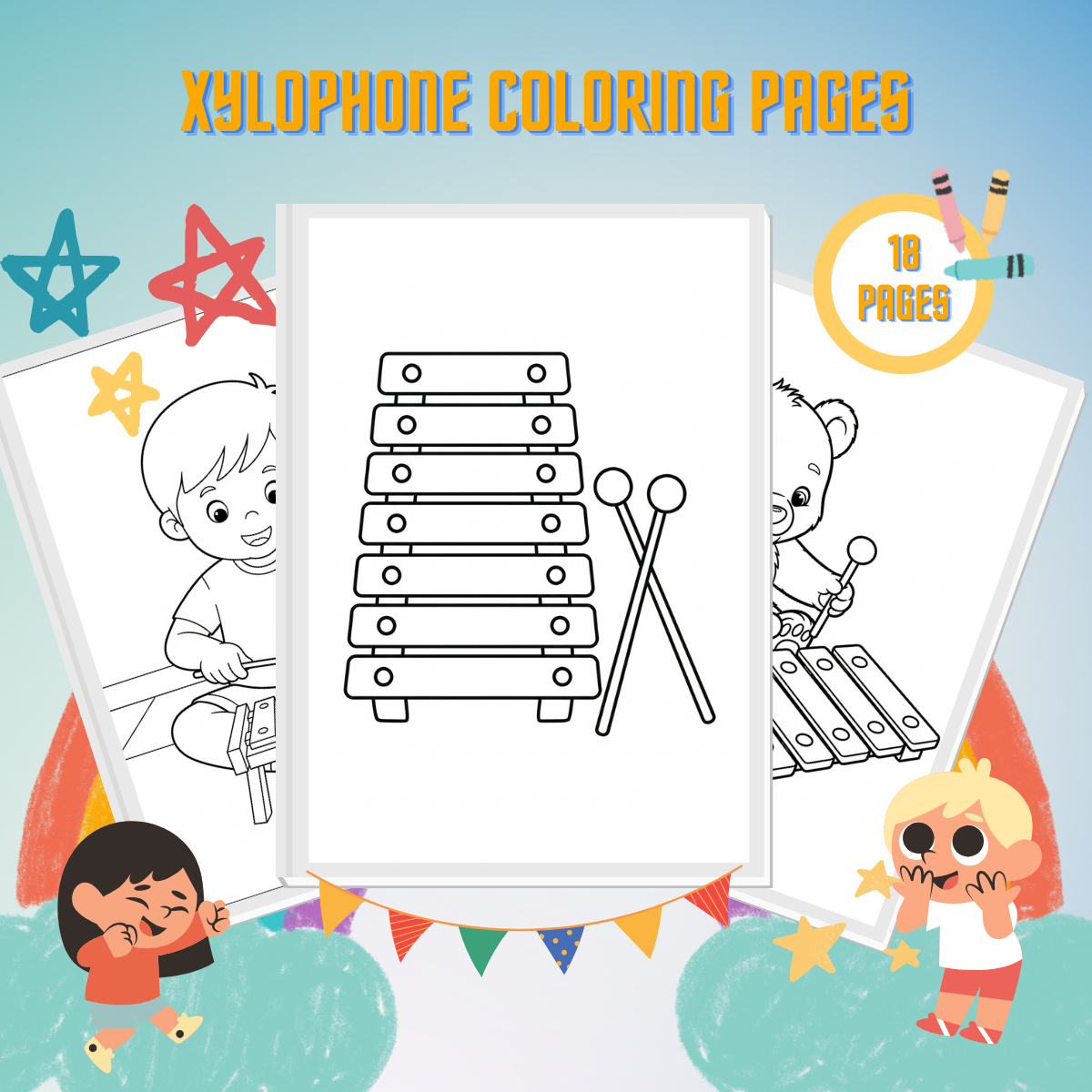 18 Xylophone Coloring Pages | Fun Music Printables