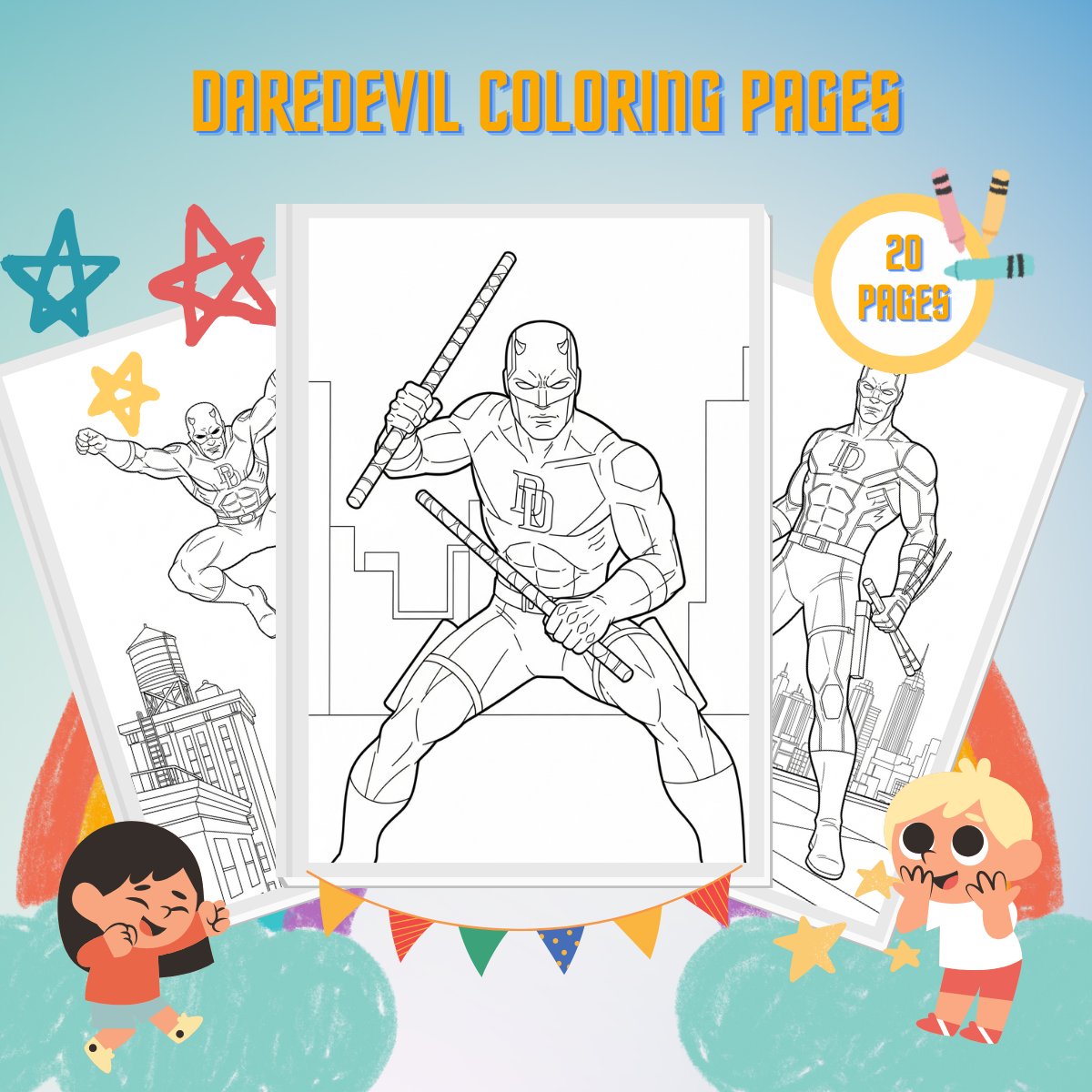 20 Daredevil Coloring Pages For Kids | SSColoring.com