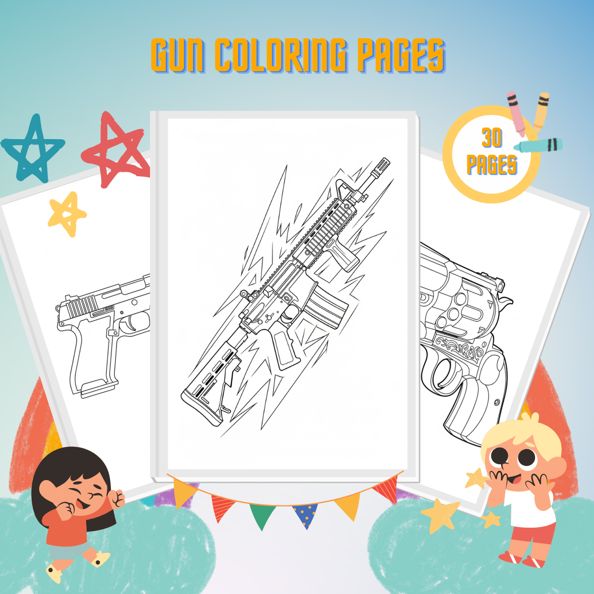 30 Gun Coloring Pages | Free Printable Designs