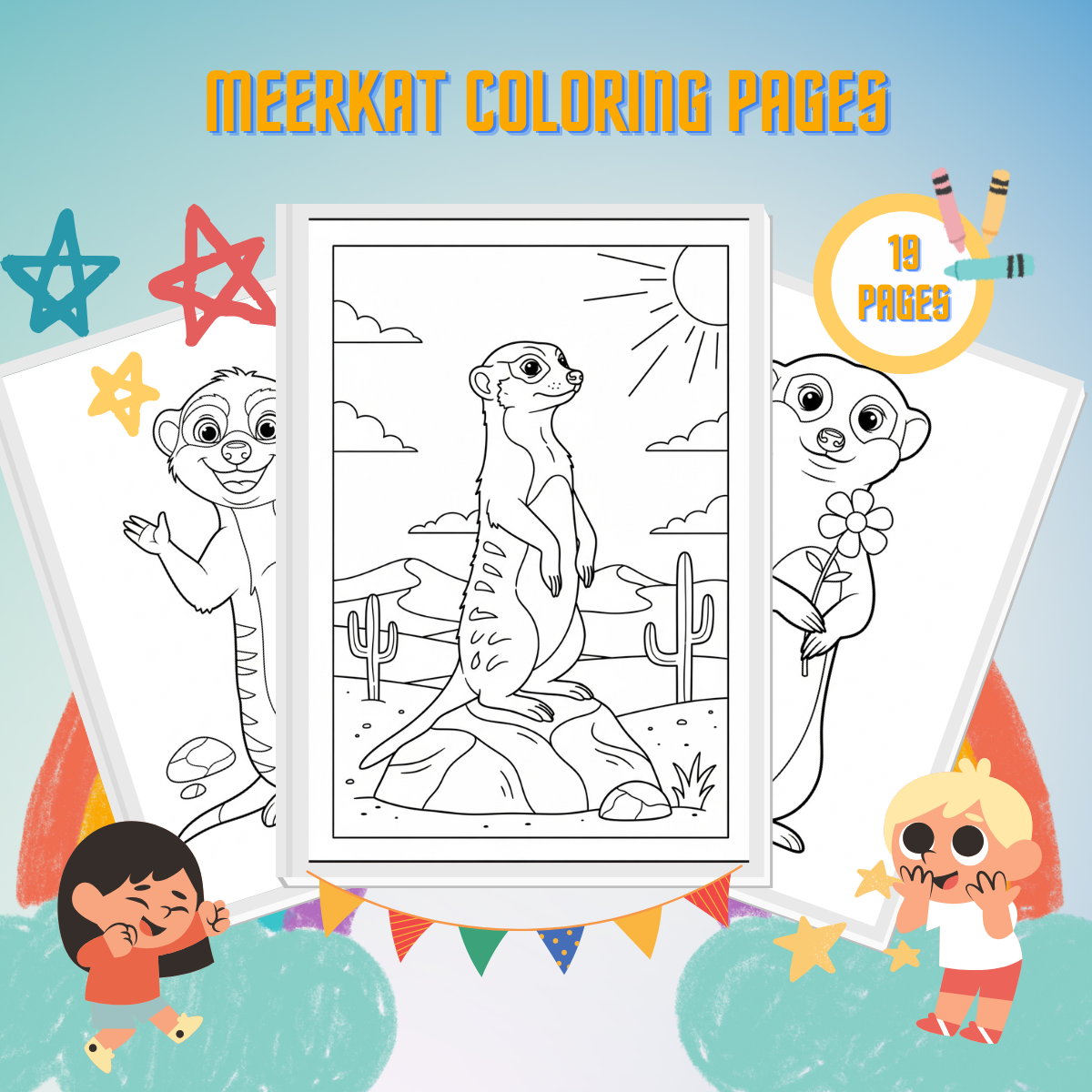 19 desenhos de suricata para colorir para crianças | SSColoring.com