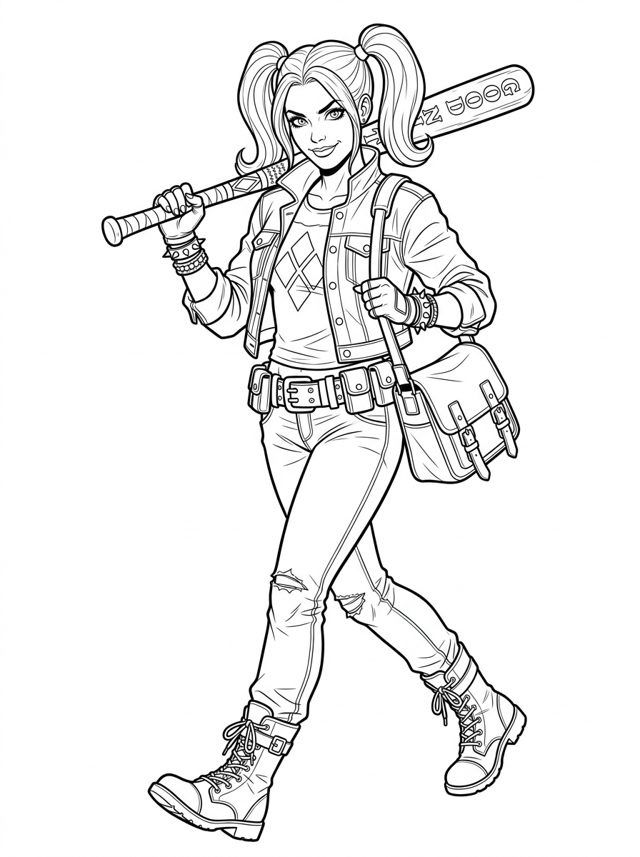 28 Harley Quinn Coloring Pages | Free Printable Art