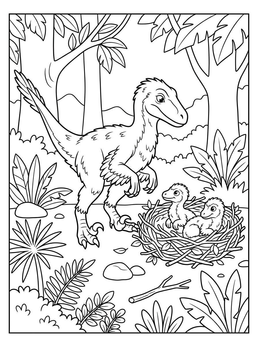 19 Deinonychus Coloring Pages | Free Dino Printables